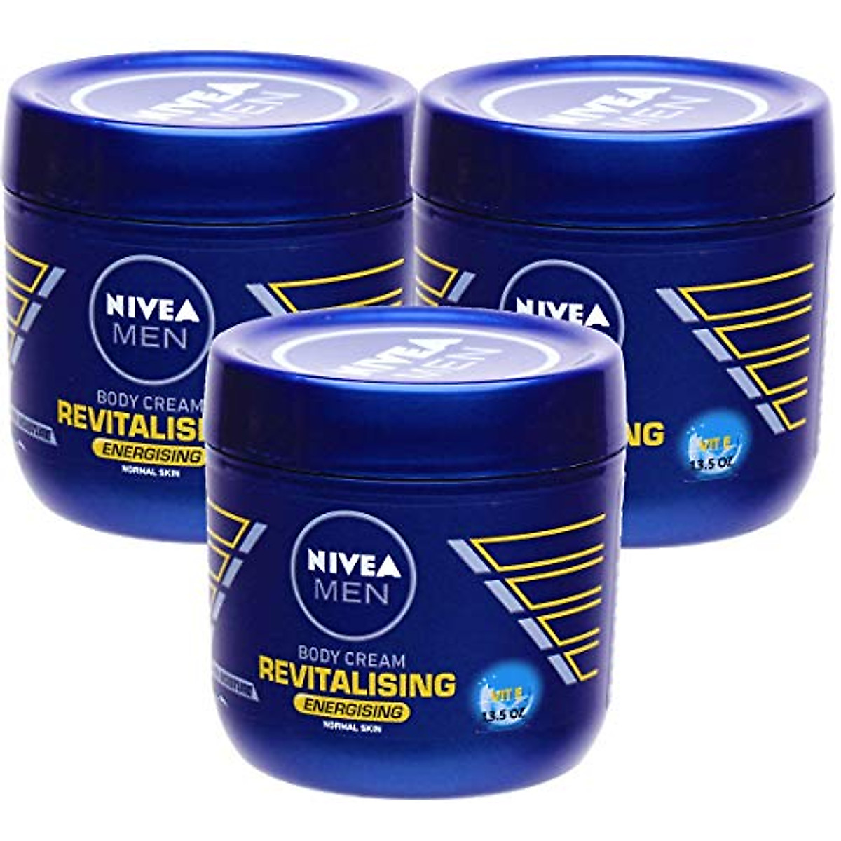 Nivea Men Revitalising Body Cream - 13.5 Fl Oz / 400 mL x 3 Pack