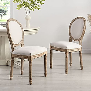Cherry Tree Furniture Lainston Set of 2 Classic Limewashed Wooden Dining Chairs (Beige)