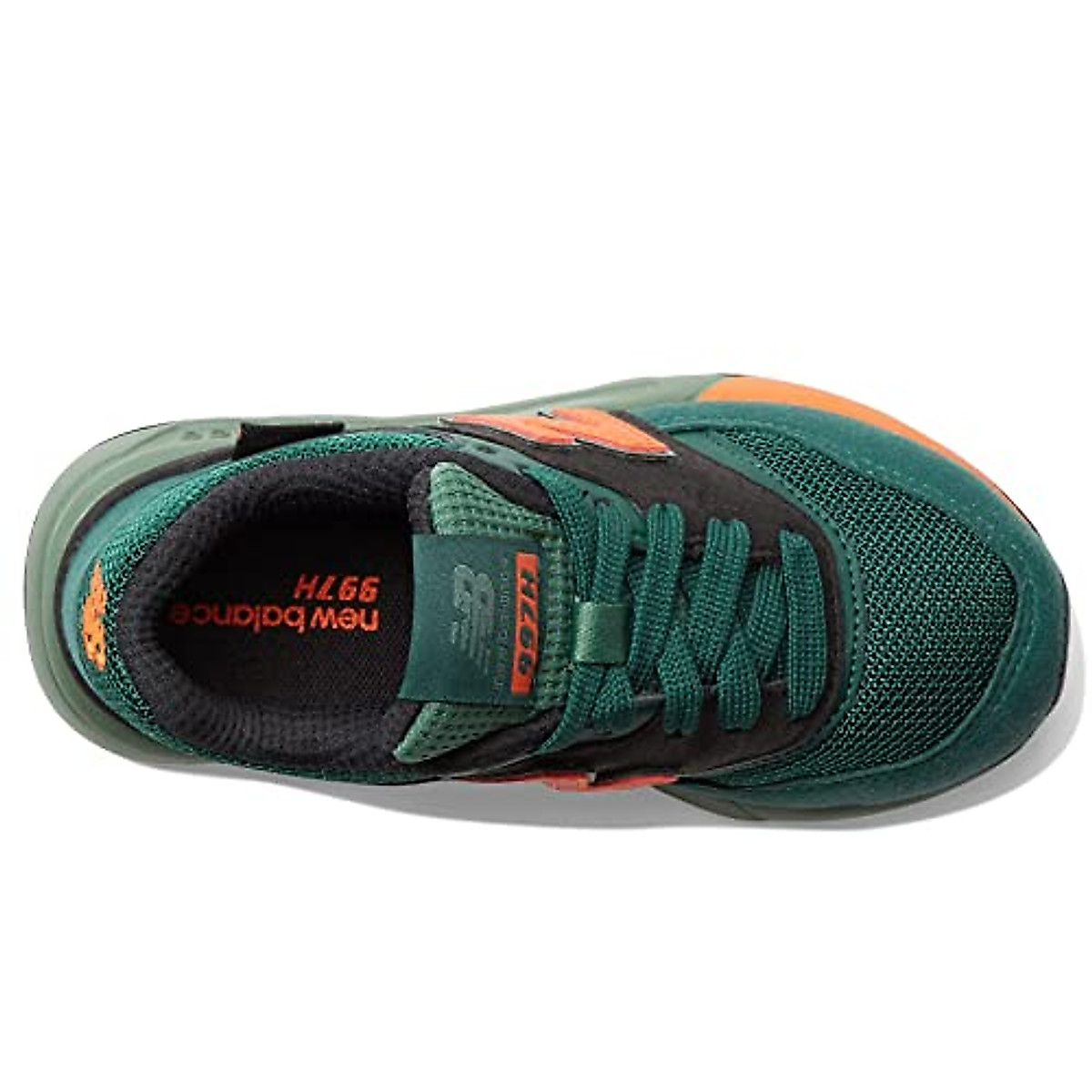 New Balance Baby Girls Kids 997H Bungee Lace Sneaker, Nightwatch Green/Jade, 4 Wide Infant