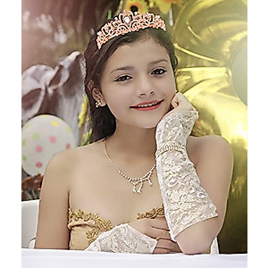 Sparkling Crystal Princess Tiaras for Women Crown Queen Fashion Headband for Wedding Birthday Bride Bridal Prom Party Valentines Mothers Day Gifts Rose Gold