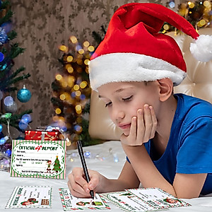 150 Pieces Christmas Official Elf Report Cards Naughty or Nice Behavior Elves Notice Postcards North Pole Santa Elf Xmas Note Cards for Home School Kindergarten Student Kid, 4 x 6 Inch 5 Styles