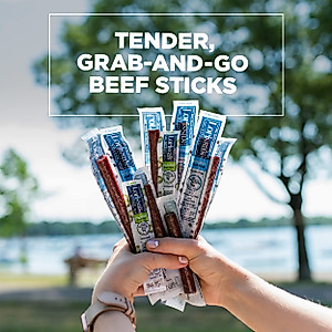 Lorissa’s Kitchen Grass-Fed Beef Jerky Meat Snack Sticks - Keto Friendly Snacks, Gluten Free, No Added Nitrites or Nitrates, Original Flavor, 1 oz. Pack of 24