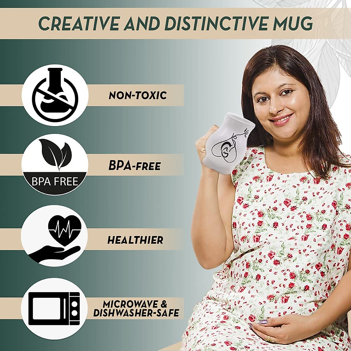 My Little Nugget Pregnancy Mug for Tea and Coffee (14oz) Distinctive Shaped Cute Mug Made from Ceramic Material for Tea and Coffee - Great Idea for Pregnant Mom, Baby Shower, Mother’s Day - White