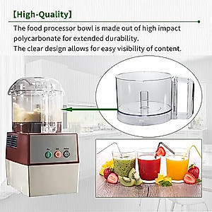 Vanshly,112203 Food Processor 3 Quart Clear Bowl compatible with Robot Coupe R2