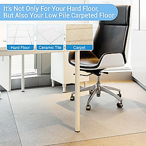 Luxstep Office Chair Mat for Carpet,Chair Mat for Carpet,Heavy Duty Hardwood/Tile Floor Protector,Easy Glide Desk Chair Mat for Work,Study,Dining and Gaming with Extended Lip, Crystal Clear(36”x 48”)