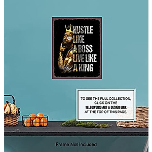 Inspirational African American Wall Art - Motivational Entrepreneur Decor - Positive Quotes Poster Prints - Success Sayings - Encouragement Gifts for Afro Black Men - Home Office - Encouraging Motto