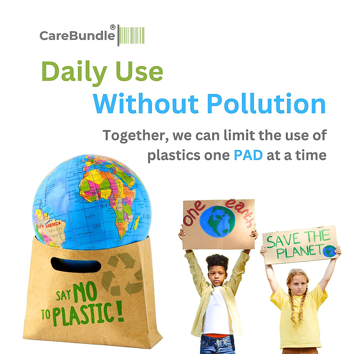 CareBundle® Plastic Free Disposable Diaper Baby Changing Pad Liner - Ultra Soft Bamboo, Plant-Based, Perfect For Diaper Bags and All Surfaces 18"x24" (Pack of 40)