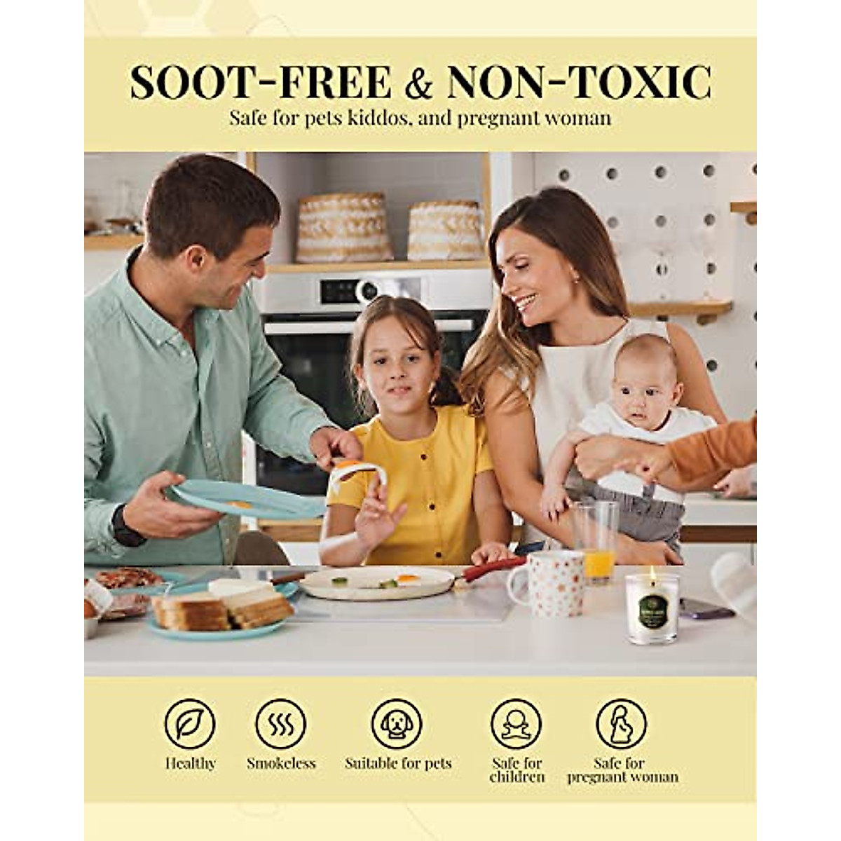 Veda Tinda Scent Freesia Scented Candles for Home, Natural Beeswax Candles 7.4oz, Luxury Fragrance Glass Jar Candle Housewarming Gift for Women, Over 55 Hours of Burn Time