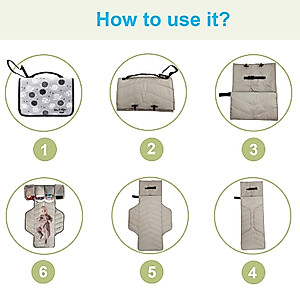 outtip Extra Large Portable Diaper Changing Pad,Foldable Travel Diapering Changing Mat with Pockets,Reusable Compact Changing Station,Baby Shower Gifts for Newborn Girl & Boy