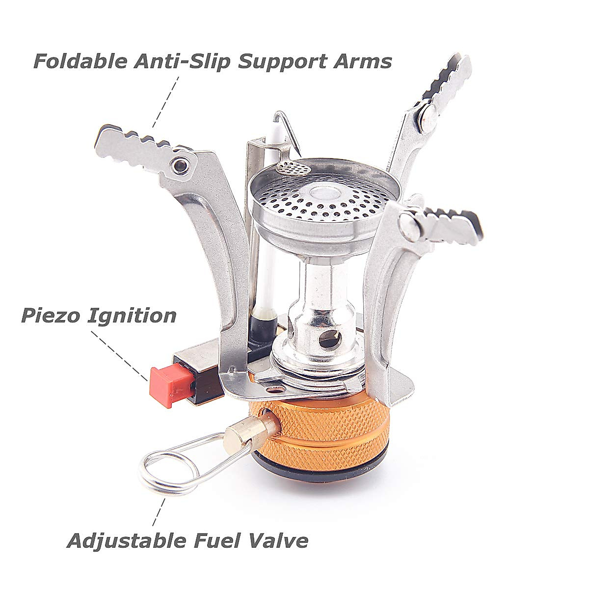 Ultralight Backpacking Stove Portable Camping Stove with Piezo Ignition Perfect for Camping, Hiking and Backpacking Trips