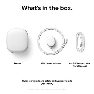 Google Nest WiFi Pro - Wi-Fi 6E - Reliable Home Wi-Fi System with Fast Speed and Whole Home Coverage - Mesh Router - 2 Pack - Snow