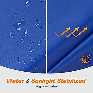 Exacme Trampoline Pad Replacement Round Safety Spring Cover, No Hole for Pole (Blue, 14 Foot)