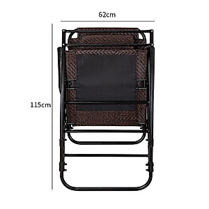 KAXLDHH Rattan Chairs Rocking Chair Outdoor Rocker Oversized Rocker, Padded Cushion Comfy Patio Chairs Camping Chairs with Steel Frame for Patio, Backyard, Balcony, Porch, 150KG Weight Capacity