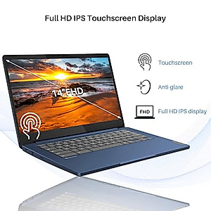 Lenovo 2023 Slim 3 Chromebook Laptop, 14" FHD Touch Screen for Student and Business, 8-Core MediaTek 520 Processor, 4GB RAM, 64GB eMMC, 13.5 H Long Battery Life, Wi-Fi 6, Webcam, Chrome OS