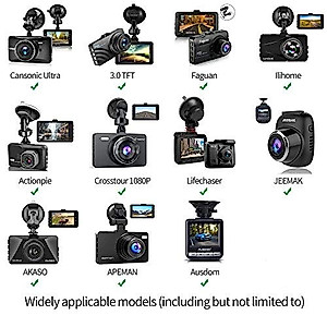 Dash Cam Suction Cup Mount and Glue Adhesive Mount Compatible with Dash Camera/DVR Video, Come with 10+ Different Joints Suitable for Crosstour, YI 2.7", Rexing V1P, UGSHD, APEMAN and Other Dash Cam