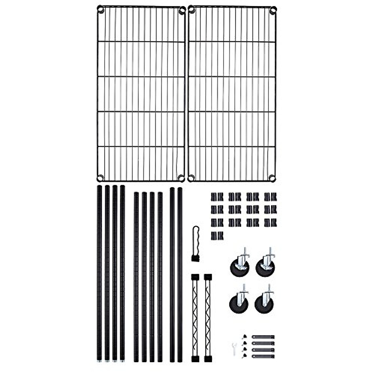 Finnhomy Heavy Duty Rolling Garment Rack Clothes Rack with Double Hanger Rods and Shelves, Portable Closet Organizer with Wheels, 1'' Diameter Thicken Steel Tube Hold Up to 300Lbs, Black