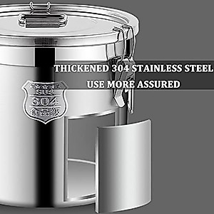 Stainless Steel Canister with Lids, Airtight Sealable Containers for Food Kitchen Canisters Household Cereal Dispenser Bucket Food Storage Containers for Rice, Flour, Grain, Coffee Bean (3.17 Gal)