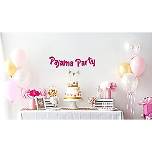 Pajama Party Pink Glitter Banner – Slumber Party – Pajama Party – Girls Night In Decorations, Supplies, Favors and Gifts