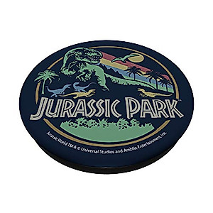 Jurassic Park Retro Circle Color Stripes PopSockets PopGrip: Swappable Grip for Phones & Tablets