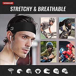 Sports Sweatband- Black- 2Pack