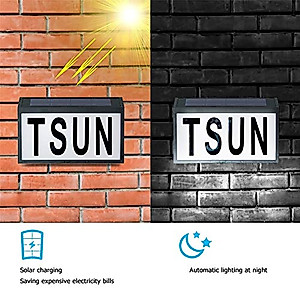 JCYANG Outdoor LED Solar Light Address House Numbers Letters Waterproof Solar Lamp Home Garden Porch Door Decoration Led House Numbers