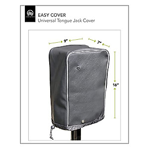 Trailersphere Easy Cover Universal Electric Tongue Jack Protective Cover for Trailer, RV, Camper, Sun and Waterproof