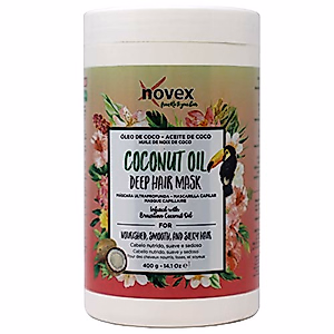 NOVEX Coconut Oil Hair Mask, with Pure 100% Organic Coconut Oil, 14 Oz, Jar
