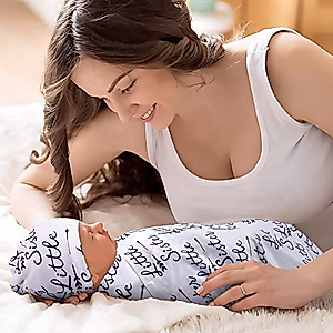 Ultra-Soft Newborn Receiving Blankets, Baby Girl Swaddle Blanket Set with Headband Hat, New Born Hospital Outfit Infant Shower Gift, 0-3 Months, Little Sister