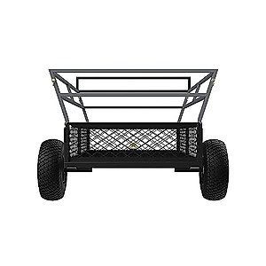 Gorilla Rugged Outdoor ATV Trailer with 1400 Pound Capacity, Removable Sides, and 3-in-1 Tailgate for Hauling Large Loads, Black