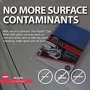Malco Kozak Clay Wash Mitt – Advanced Polymer Technology/Removes Tree Sap, Paint Overspray, Water Spots and Rail Dust/for Use on Automotive Paint, Glass and Trim (8130724)
