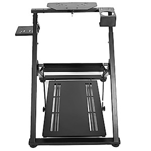 Anman Foldable Sim Racing Wheel Stand with Fixed Slot Fit for Logitech G25 G27 G29 G920 G923 Fanatec Thrustmaster Racing Simulator Tilt Adjustable Steering Wheel Stand,Wheel & Pedal Not Included