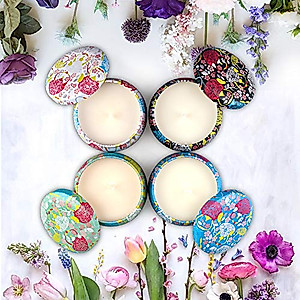 Scented Candles Gift Set, 120 Hour Long Lasting Aromatherapy Candle, Soy Candles, Candle Gift Set for Bath,4 Pack 4.4 oz, Candle for Scented, Lavender, Rosemary, Freesia, Orange Blossom