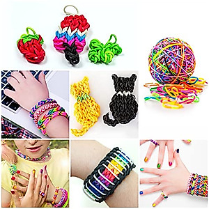 HTVRONT Rubber Band Bracelet Kit - 2100 Loom Bracelet Making Kit for Girls, 23 Colors Rubber Band Kit, Durable Rubber Bands for Bracelets, Loom Bands kit with Accessories Friendship Bracelets Kit