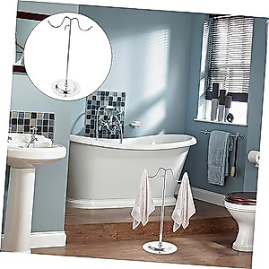 Luxshiny Stainless Steel Kitchen Towel Rack Silver Tote Bag Display Rack Counter Towel Holder for Bathroom Bathroom Towel Stand