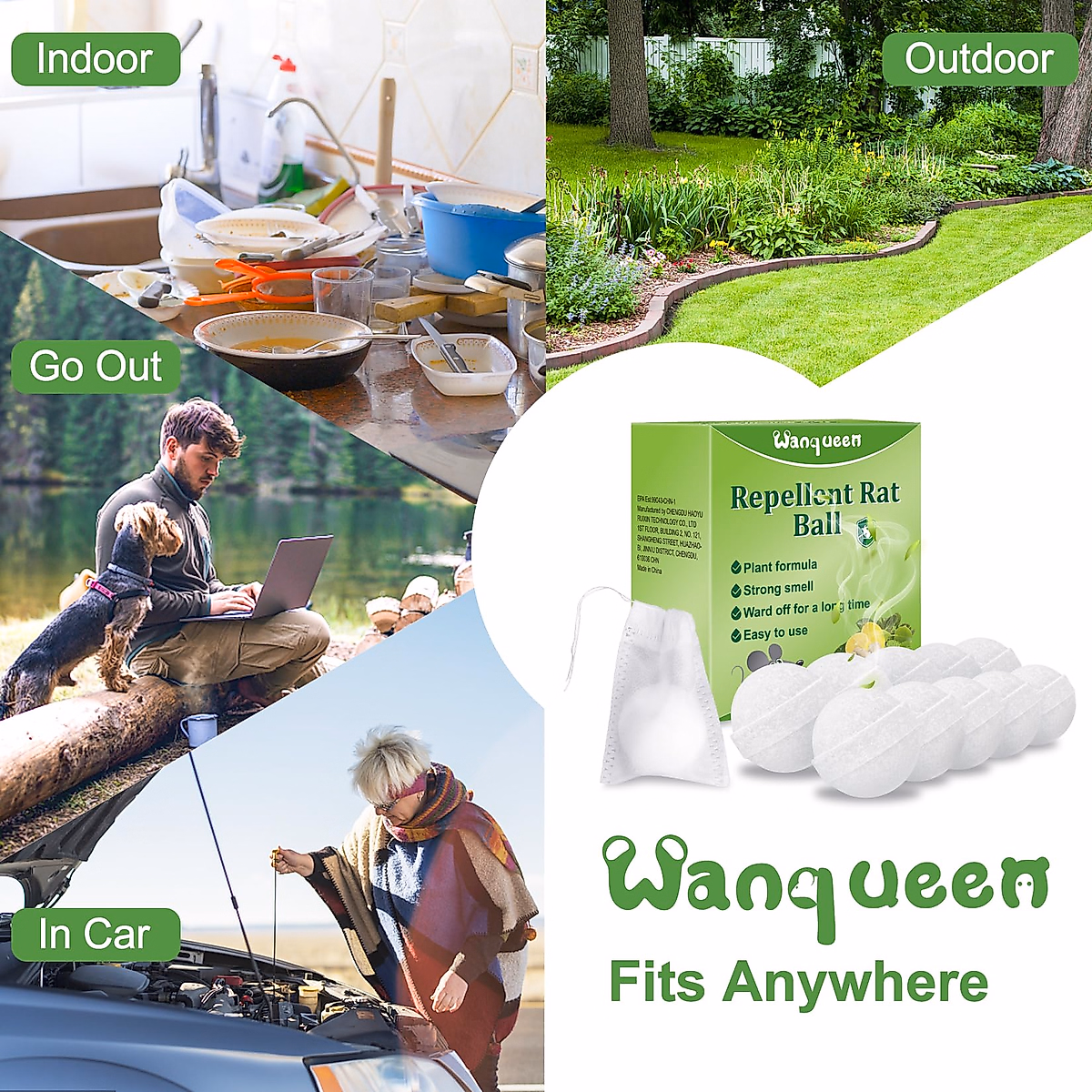 10 Pack Mouse Repellent Mice Deterrent Repellent for House, Rat Repellent Peppermint Oil to Repel Mice and Rats, Rodent Repellent Balls for Outdoor Indoor Pest Insect Control