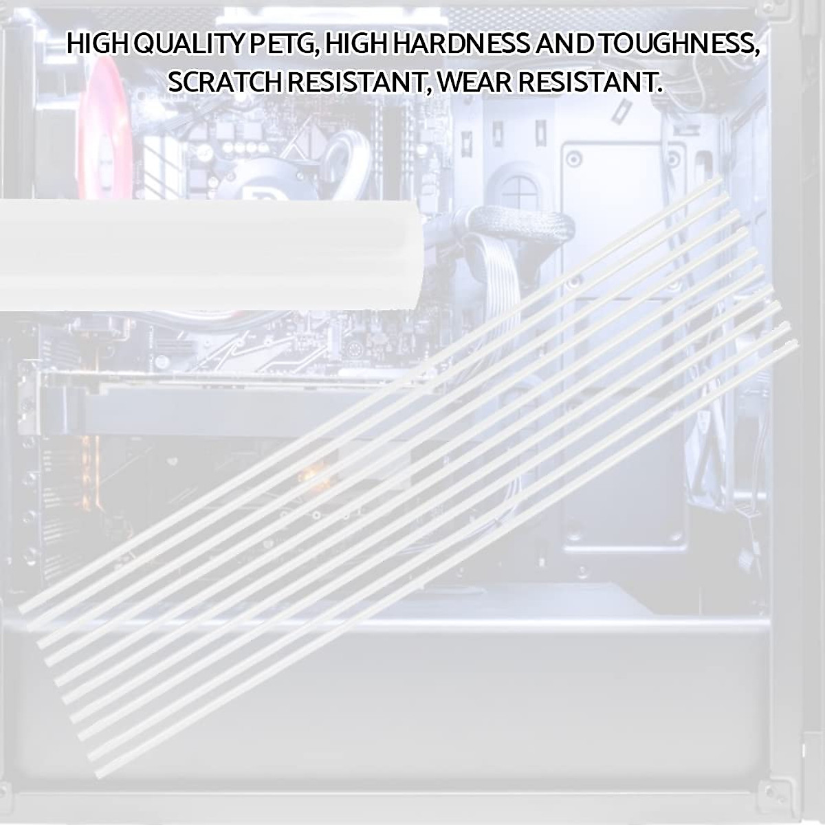 1000MM 10,20x14MM Water Cooling Tube, PETG Colorful Acrylic Water Cooled Pipe Fitting for Computer Color & Quantity Optional Transparent 10pcs