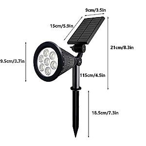 DIGBYS Solar Spotlights Outdoor Waterproof, 2-in-1 Outside Lights Landscape, Waterproof Security, with 3 Modes Solar Outdoor Spot Lights,2PcsWarmLight-7LED