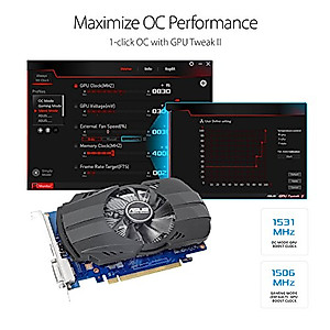 ASUS PH-GT1030-O2G GeForce GT 1030 2GB Phoenix Fan OC Edition HDMI DVI Graphics Card