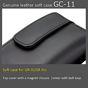 RICOH Leather Soft case GC-11 [Compatible Models: GR III, GR IIIx] [High-Grade Genuine Leather case with Solid Protection ] [with Belt Loop on The Back], Black