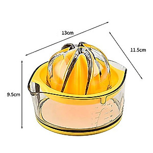 Kasmoire Citrus Lemon Orange Juicer, Manual Hand Squeezer with Built-in Measuring Cup and Strainer, 8OZ, Yellow