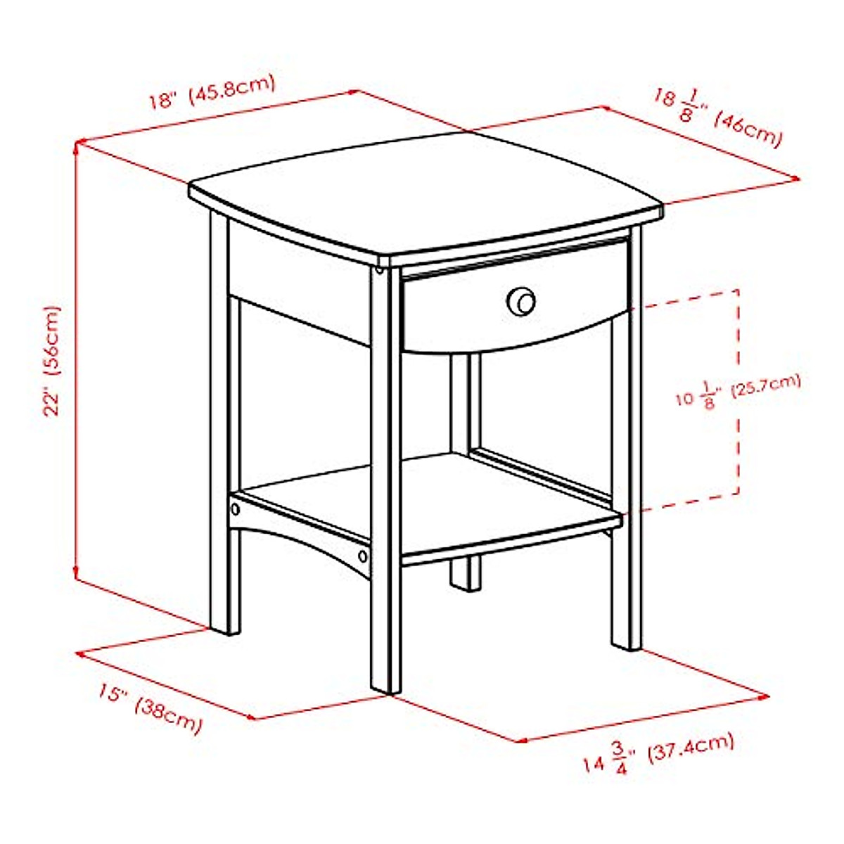 Winsome Wood Claire Accent Table, Black
