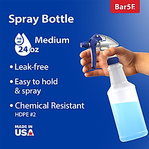 Bar5F Professional Sprayer 24-Ounce - 20 Foot Spray, Bleach Resistant, Adjustable Nozzle, All-Purpose, 3-Pack