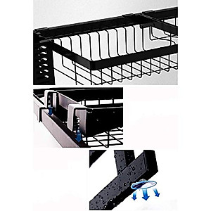 SDGH Dish Rack - Stainless Steel Dish Rack Nonslip Length Adjustable with Chopstick Holder