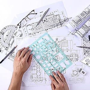 Mr. Pen- House Plan, 3 Pack, Green, Interior Design and Furniture Templates, Drafting Tools and Ruler Shapes for Architecture, Drafting Tools, Architecture Supplies, Drafting Templates