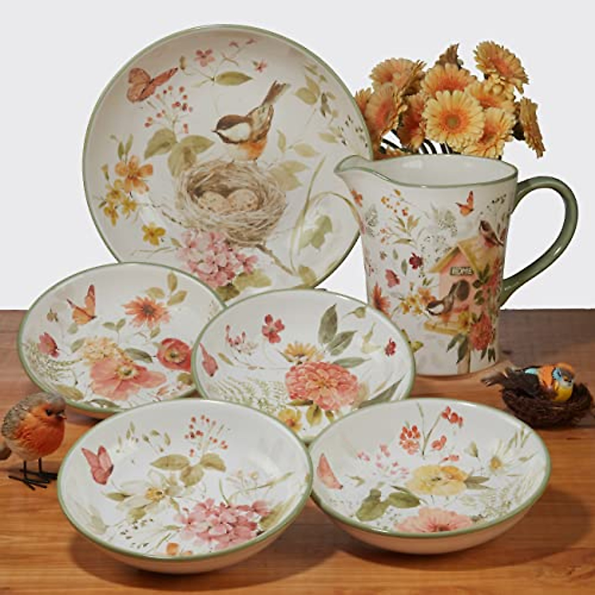 Certified International Nature's Song 12.5" Square Platter, Multicolor