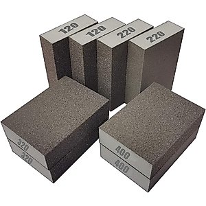 8 PCS Sanding Sponge Assortment, 2 PCS Each of 120 220 320 400 Grit -Coarse Medium Fine Hand Sanding Block Sandpaper Sponge for Metal Wood-Working Home Cleaning Drywall