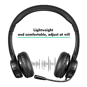 Anivia Stereo Computer Headset with Noise Cancelling Microphone for PC Office Phone Laptop - On-Ear Wired Headphones with Microphone, 3.5mm Audio Jack for PS4 PS5 Xbox, A7plus Black