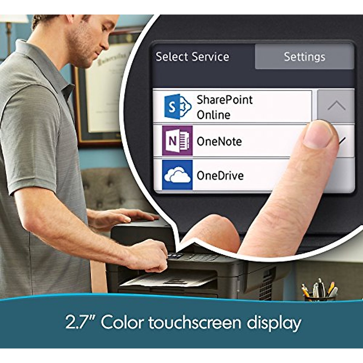 Brother MFC-L2750DWB All-in-One Wireless Monochrome Laser Printer for Office - 4-in-1 Print Copy Scan Fax - 2.7" Touchscreen LCD, Auto Duplex Printing, 36 ppm, 50-Sheet ADF, Tillsiy Printer Cable
