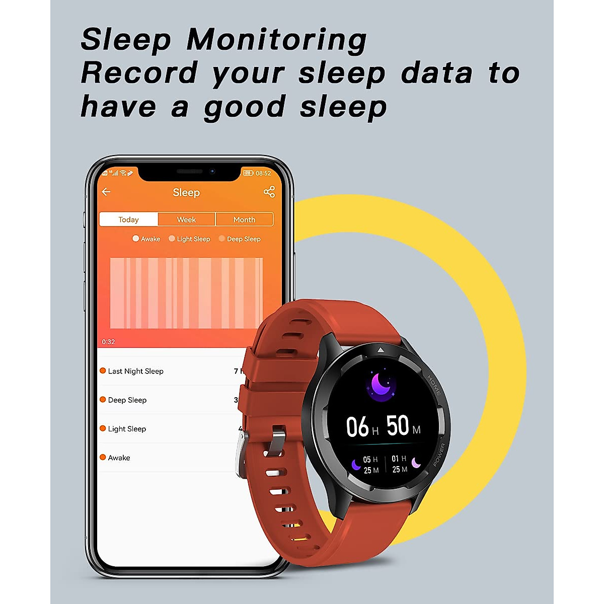 Smart Watches for Men 1.32 in Full Touchscreen Waterproof Smartwatch Bluetooth Call Dial Sports Calories Steps Counter Fitness Tracker Android iOS