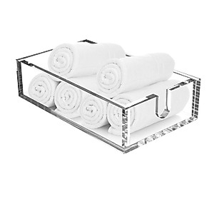 Royal Imports Acrylic Guest Towel Napkin Holder, Clear Fancy Paper Hand Napkin Tray Caddy Storage for Buffet, Kitchen, Dining, Bathroom, Party, 6"x10"x2.5"
